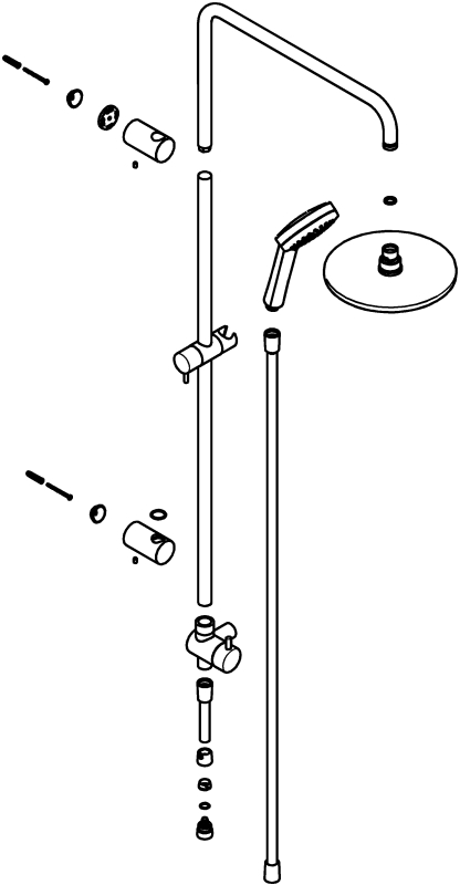 Hansa Viva doucheset met hand-/hoofddouche v/op-en inb.kraan chroom ...