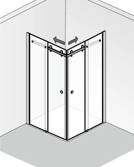 HSK Atelier douchecabine hoekinstap met schuifdeur 90x90x200cm chroom ...